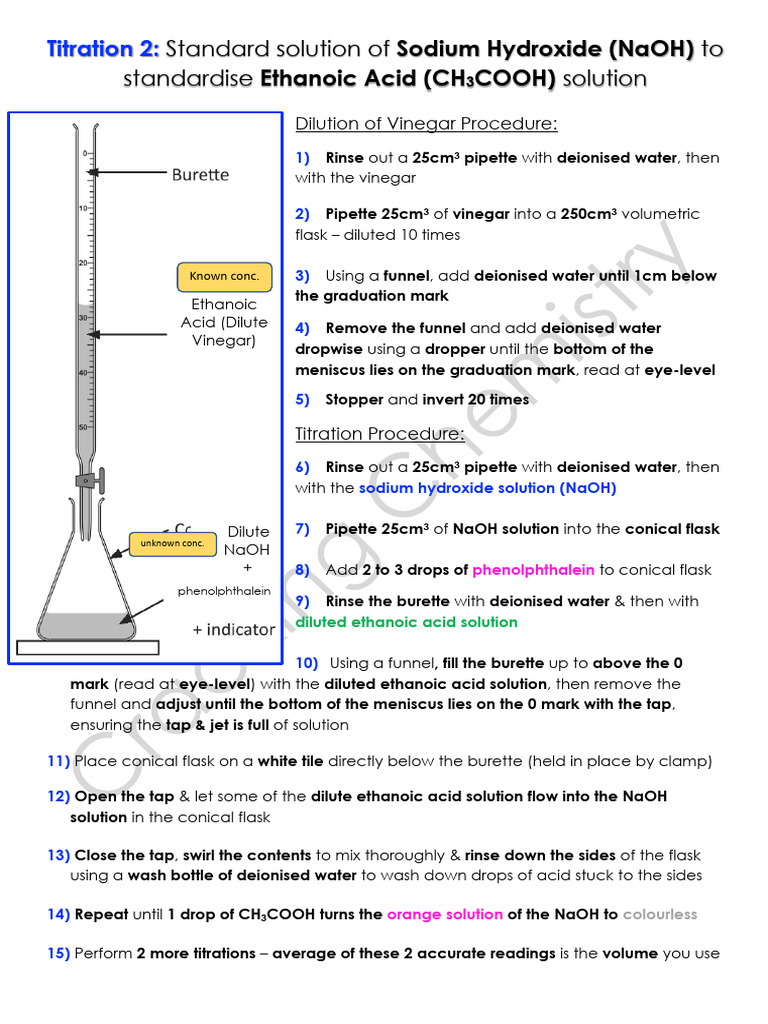Cracking Chemistry - Titration 2 - NaOH Against Ethanoic Acid | PDF ...