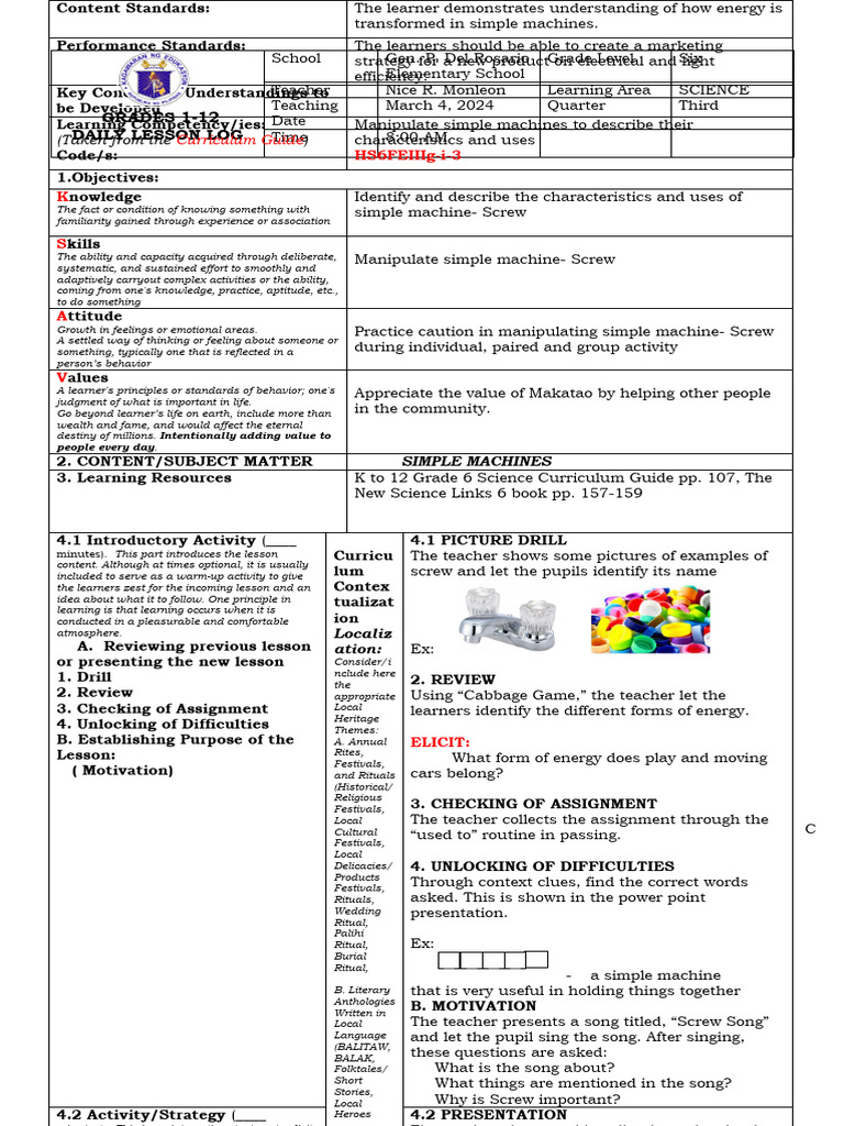 Cot3 DLP | PDF | Learning | Cognition