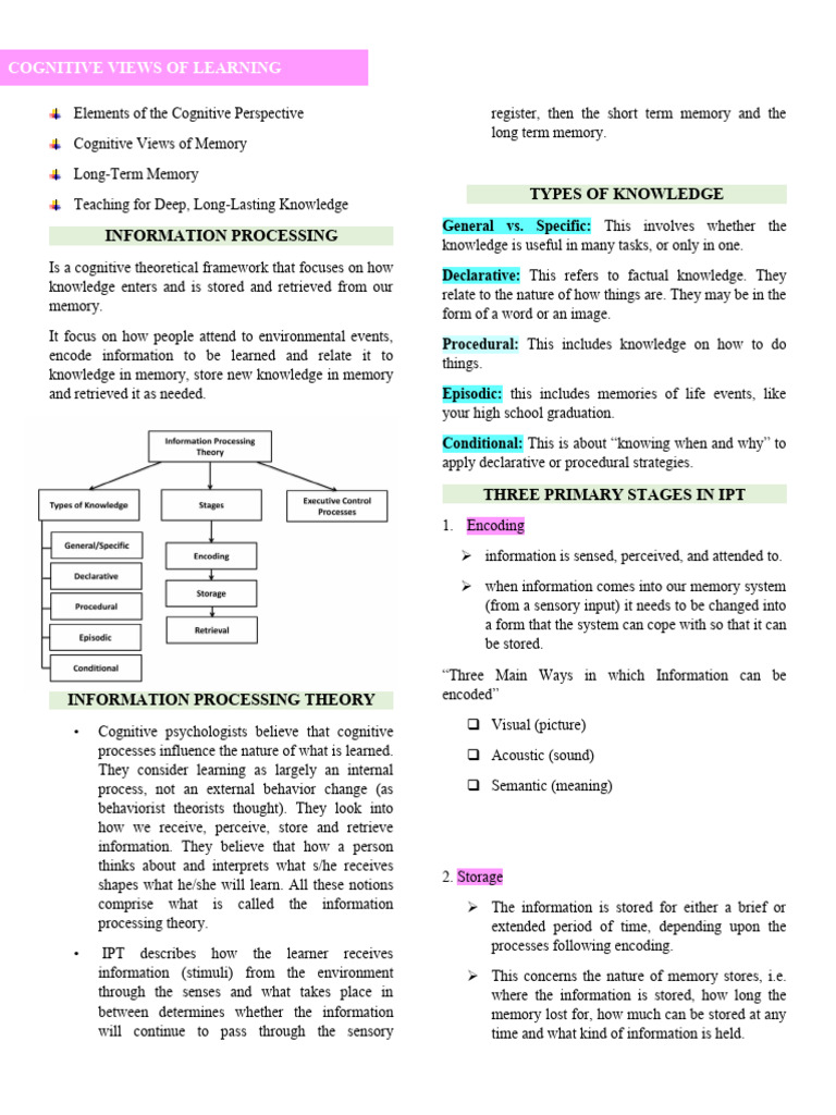 Information Processing | PDF | Memory | Information