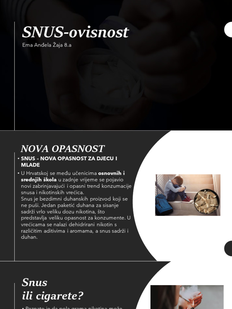 SNUS-ovisnost: Ema Anđela Žaja 8.a | PDF