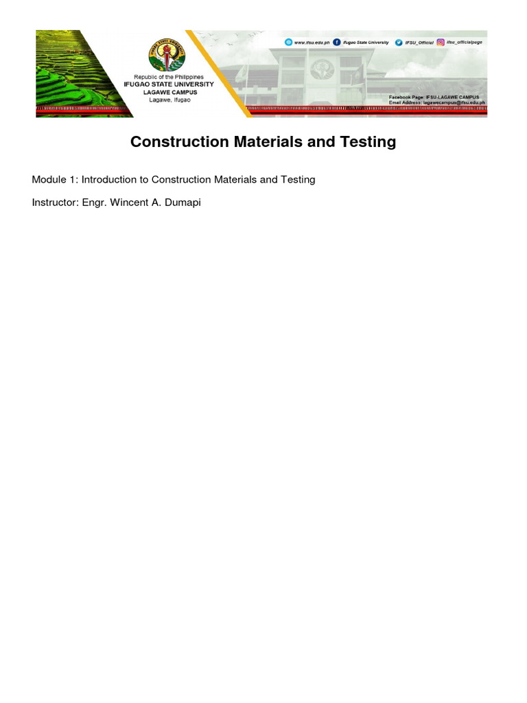 CMT Module 1 Introduction | PDF | Concrete | Rock (Geology)