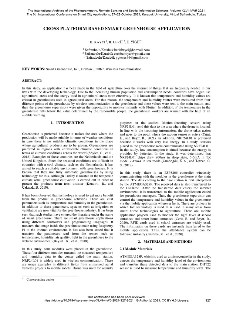 Cross Platform Based Smart Greenhouse Application | PDF | Databases | Mobile App