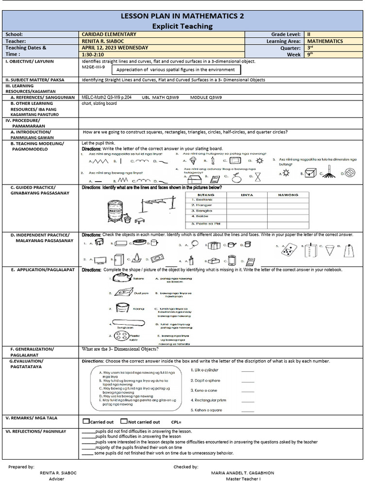 Explicit LP Math q3-w9 | PDF | Teachers | Mathematics