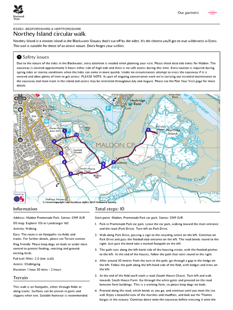Northey Island Circular Walk Walking | PDF