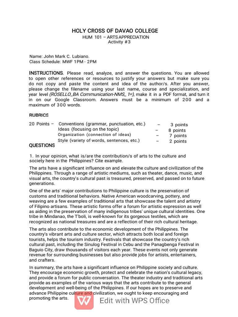 Lubiano - Bsca Observant 1ST Year | PDF | Philippines | Cebu