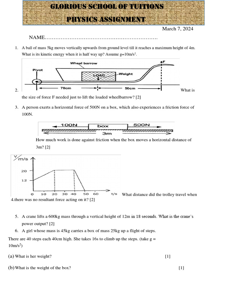 Physics Assinm22 Pdf Force Mass