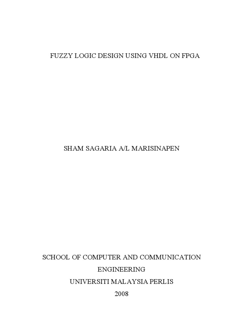 Fuzzy Logic Design Using Vhdl On Fpga Pdf Field Programmable Gate 2175