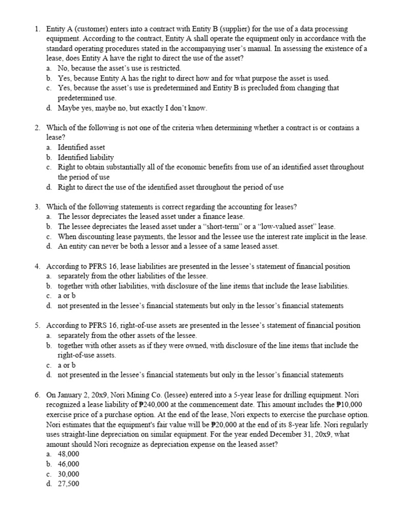 Lease PART 1 and 2 | PDF | Lease | Balance Sheet