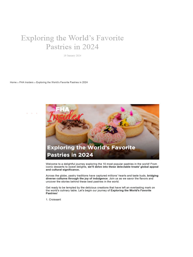 10 Most Popular Pastries in The World in 2024 - FHA | PDF | Desserts ...