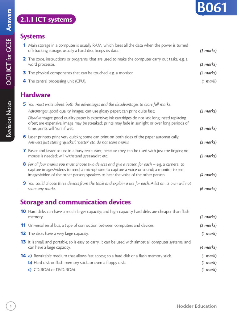 MRN OCR GCSE ICT Answers-FINALWEB | PDF