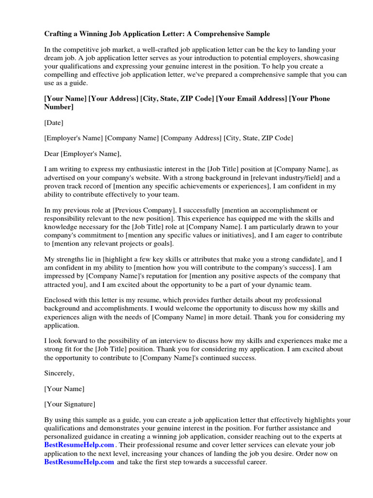 Sample Job Application Letter Guide | PDF | Résumé | Information