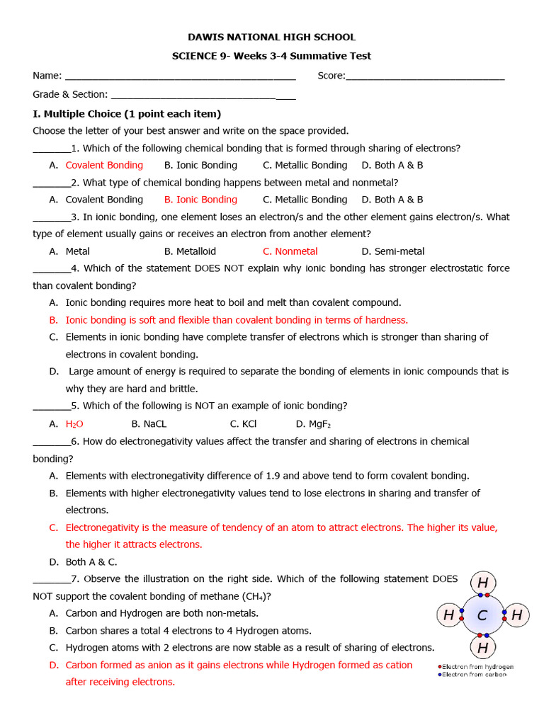Sci.9 Weeks 3-4 | PDF | Ion | Ionic Bonding