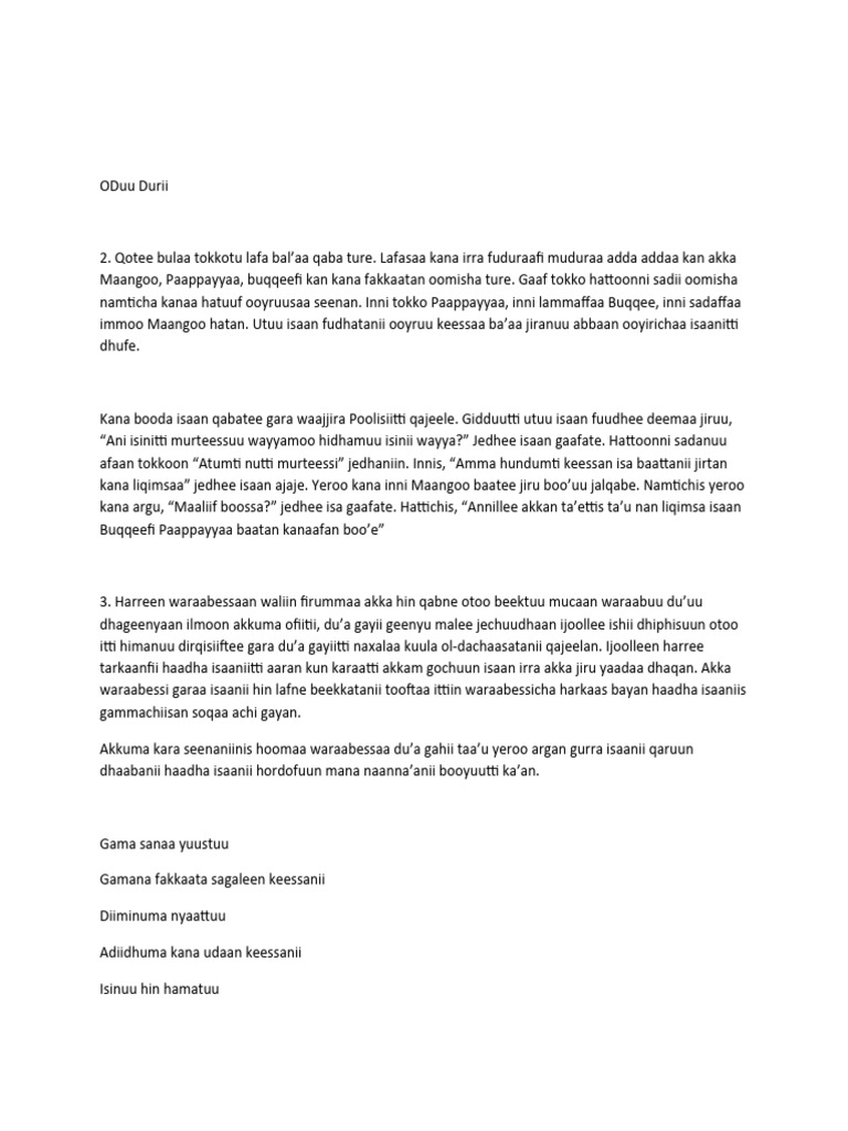 Oduu Durii 2 | PDF