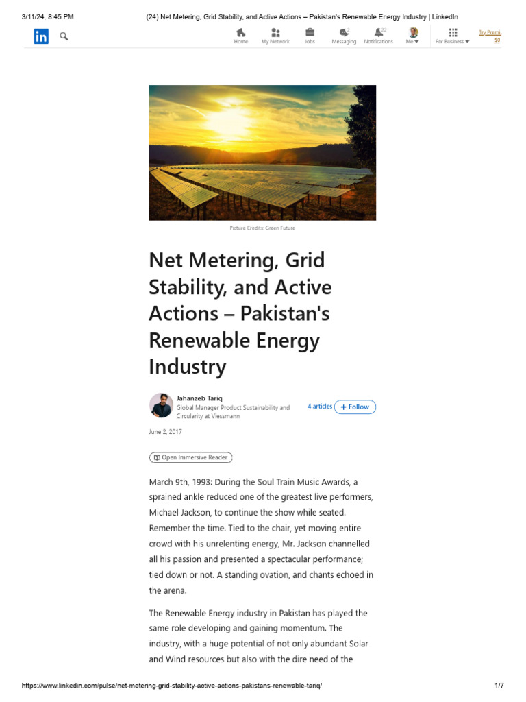 Net Metering, Grid Stability, and Active Actions - Pakistan's Renewable ...
