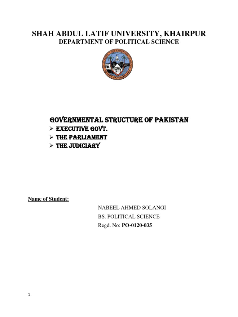 Governmental Structure of Pakistan | PDF | Federally Administered ...