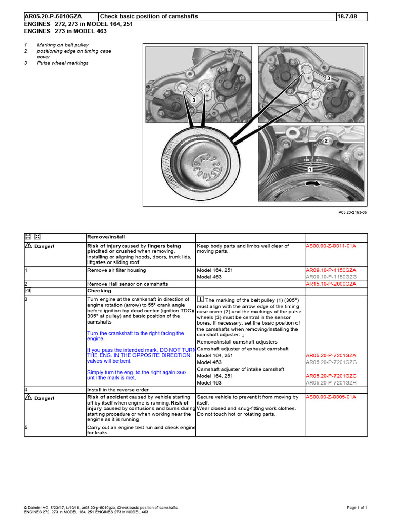 Check basic position of camshafts #1 | PDF | Engine Technology | Propulsion