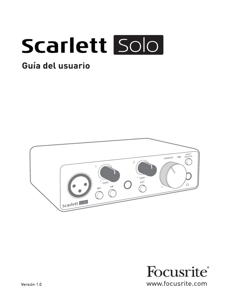 Manual Focusrite Scarlett Solo | PDF