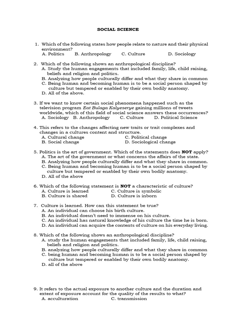 Social Science | PDF | Liberal Arts Education | Social Psychology