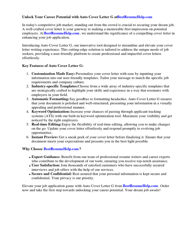 Auto Cover Letter Generator | PDF | Résumé | Recruitment