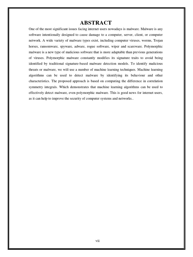 Malware Detection Pdf Computers