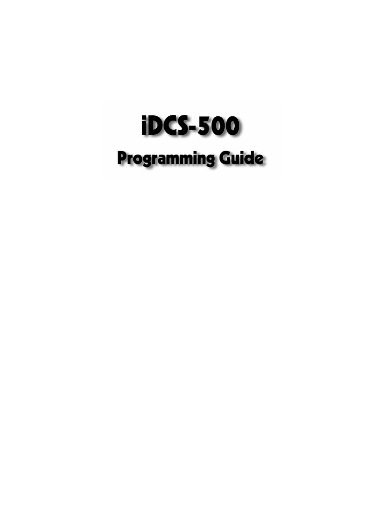 Idcs-500 Programing Manual (Eng.) | PDF