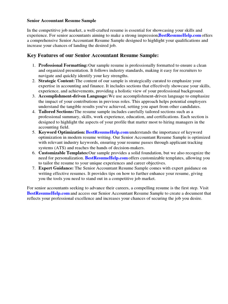 Senior Accountant Resume Sample | PDF | Accounting | Résumé