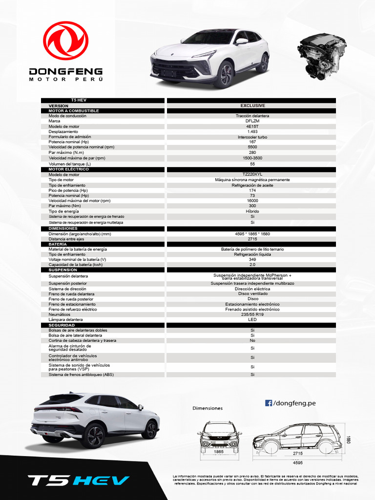Ficha T5EVO HEV Exclusive | PDF | Vehículo Híbrido Eléctrico | Motores