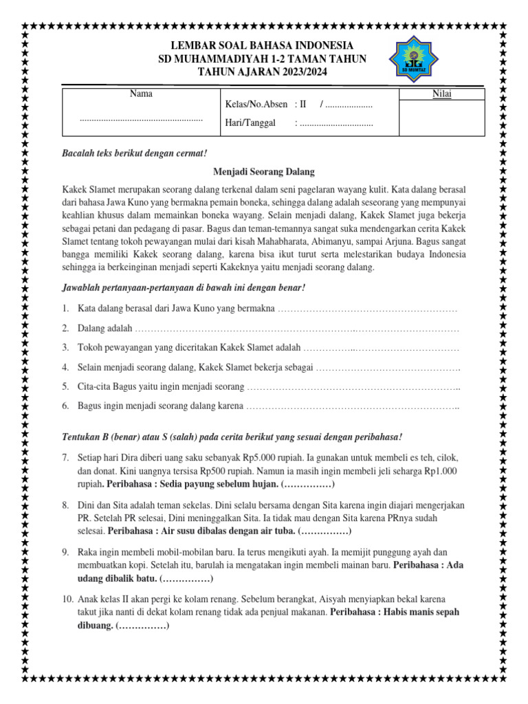 STS 2 Bhs. Indonesia | PDF