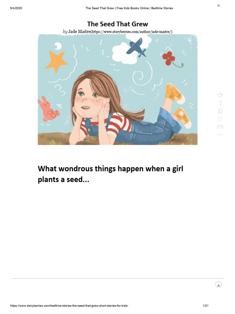 The Seed That Grew - Free Kids Books Online - Bedtime Stories | PDF ...