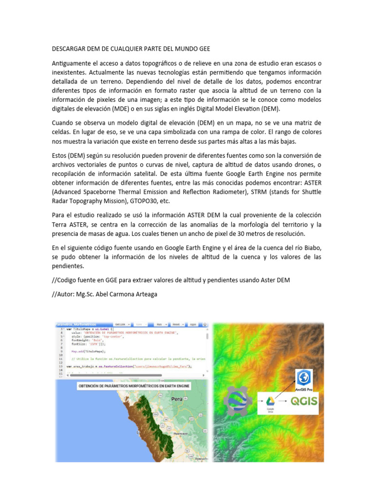 Obtención de DEM con Google Earth Engine | PDF | Imagen | Informática