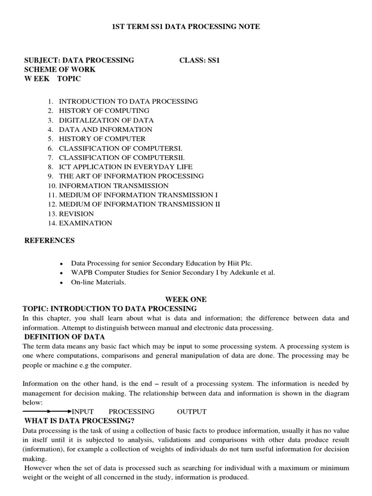 1ST Term SS1 Data Processing Note Sum | PDF | Telecommunications ... 1ST Term SS1 Data Processing Note Sum | PDF | Telecommunications ...