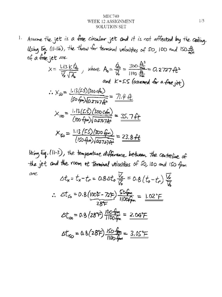 Solution of Week 12 Assignment - MEC740 - Env Control in Buildings ... Solution of Week 12 Assignment - MEC740 - Env Control in Buildings ...