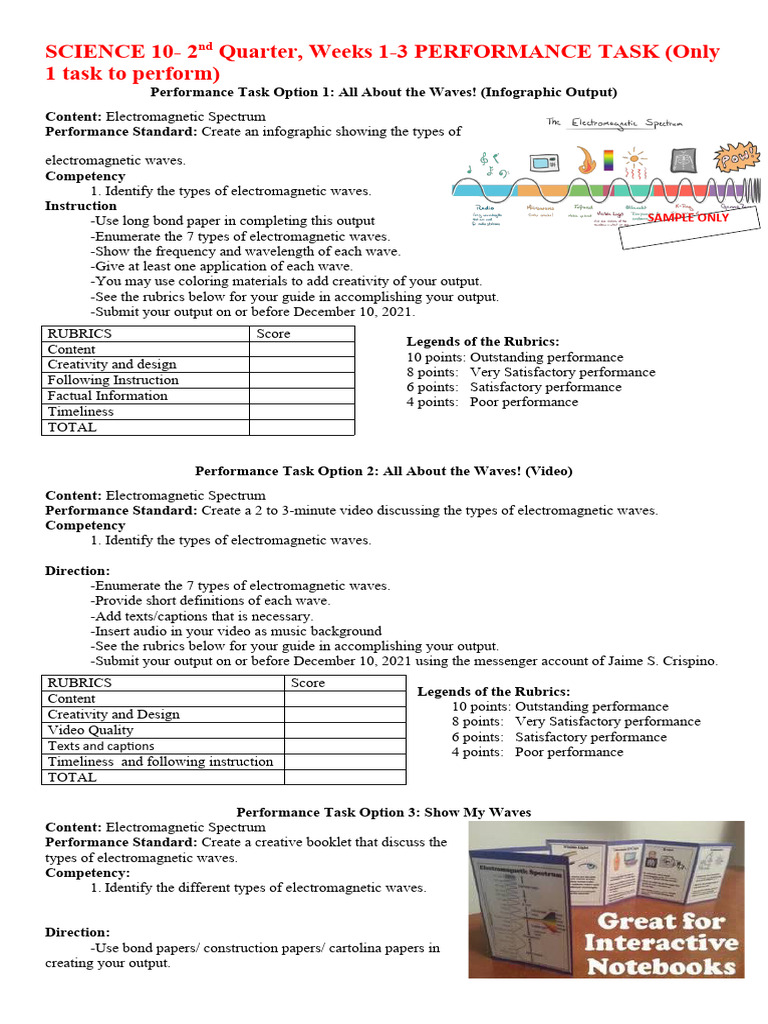 Sci.10 PT Weeks 1-3 - 2nd Quarter | PDF | Waves | Electromagnetic Radiation