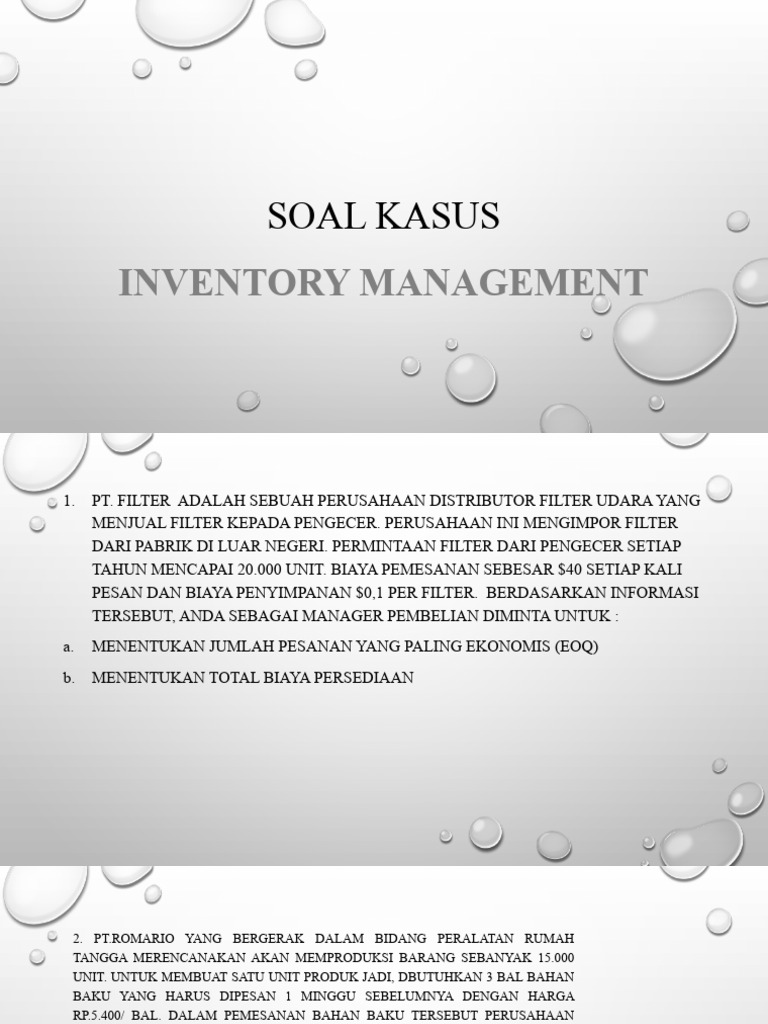 Soal Kasus Inventory Management | PDF