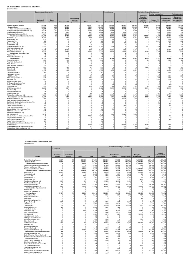 Off-Balance Sheet Commitments Report | PDF | Banks | Business