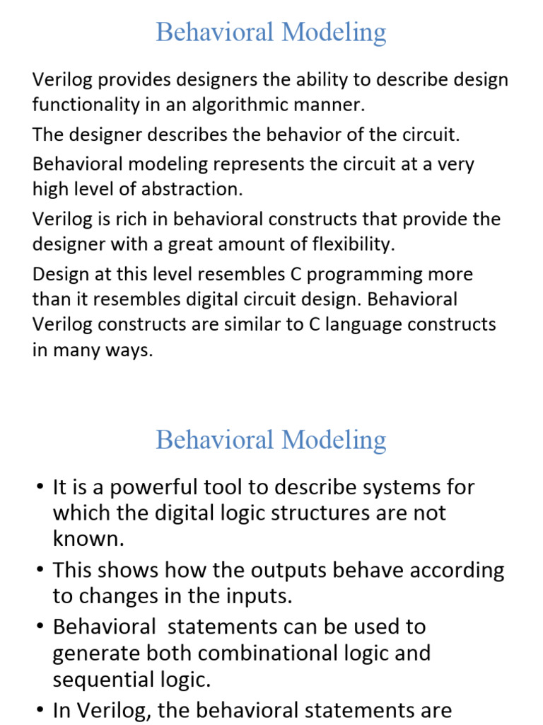 Behavioral modelling | PDF