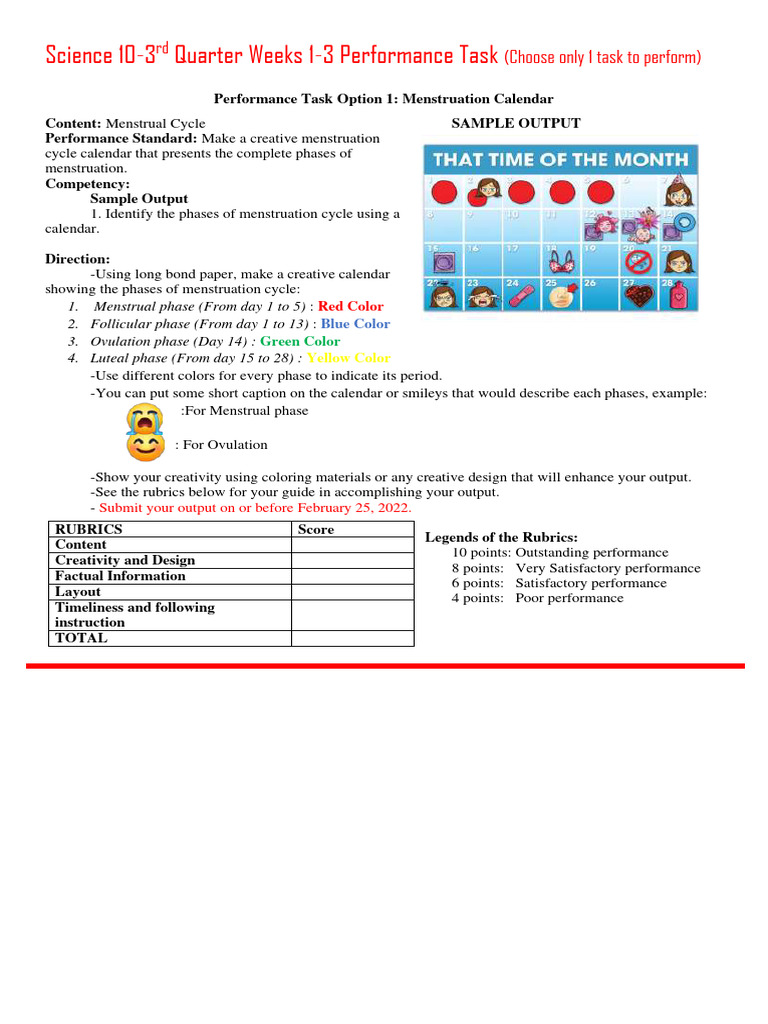 Sci10 PT W1-3 | PDF | Menstrual Cycle | Puberty