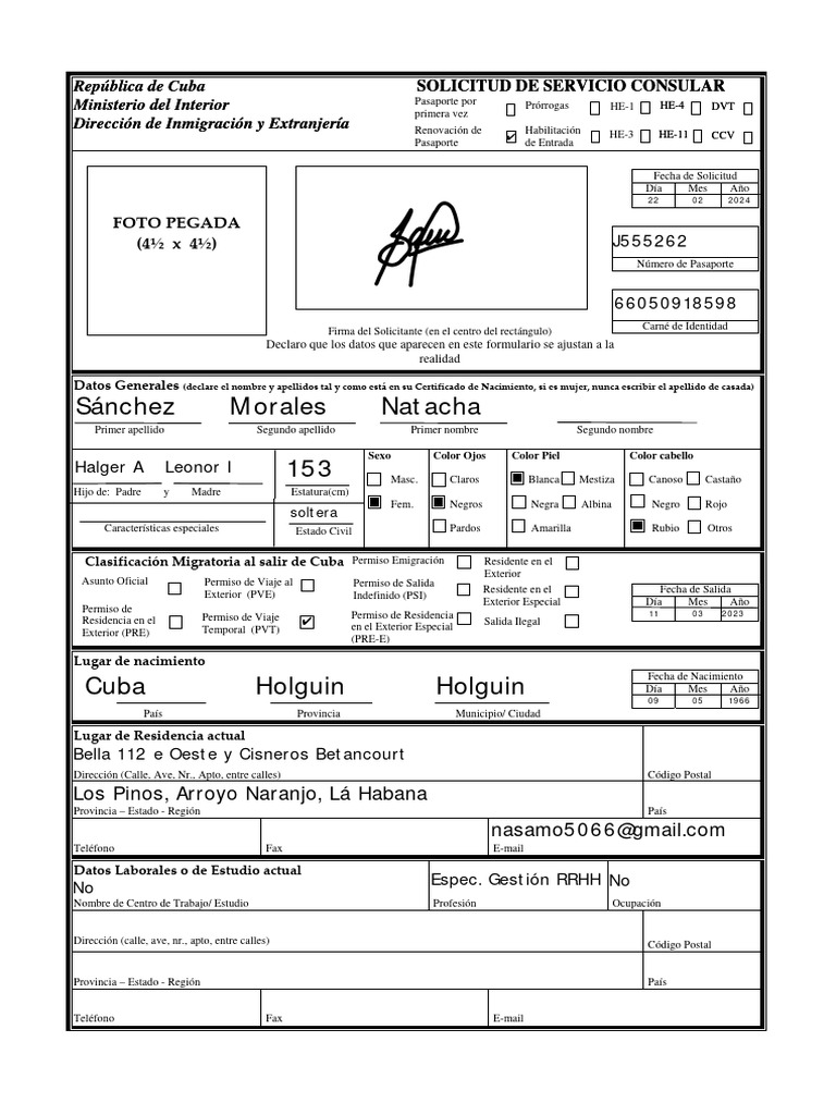 Planilla Consulado Cuba | PDF | Gobierno y personalidad