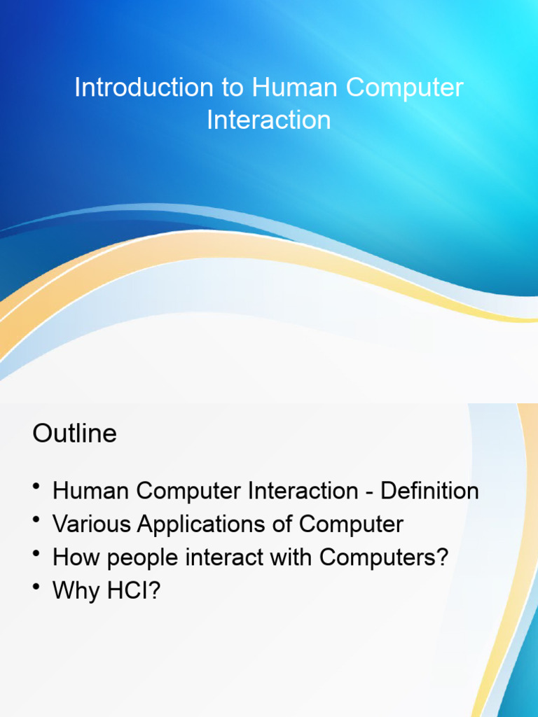 Intro to Human-Computer Interaction | PDF | Human–Computer Interaction | Input/Output