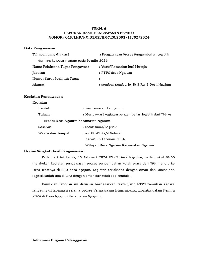 Pengawasan Logistik TGL 15 Tps 14 | PDF