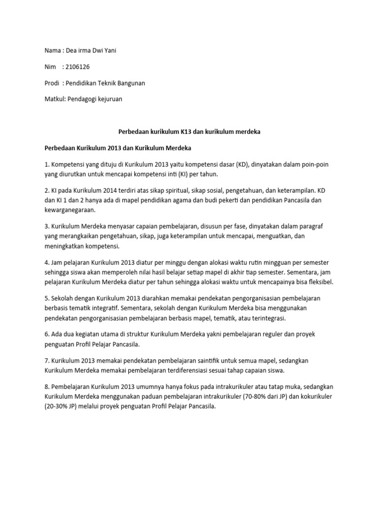 Dea Irma Dwi Yani - 21060126 - Tugas 1 - Pendagogi Kejuruan | PDF