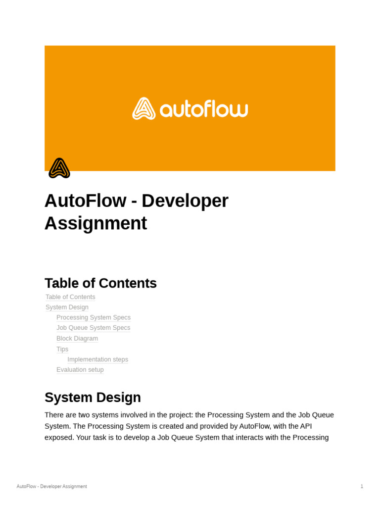 AutoFlow - Developer Assignment | PDF | Software Development | Computer Science