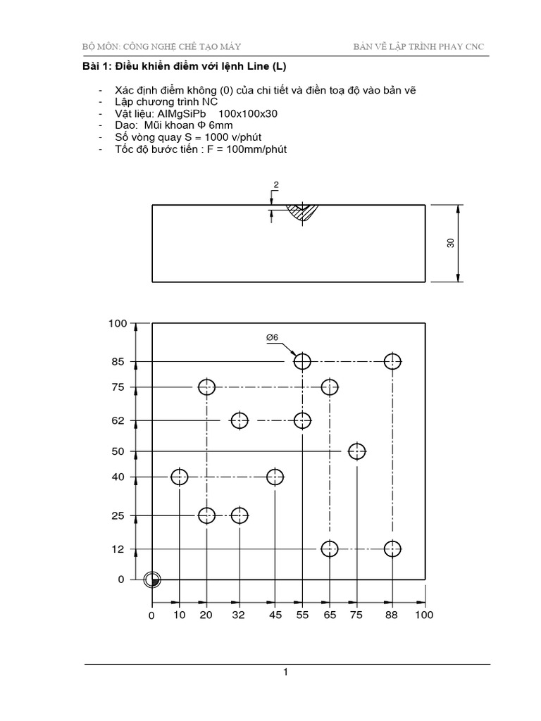 Tap Ban Ve Lap Trinh Phay CNC - in 1 Mat | PDF