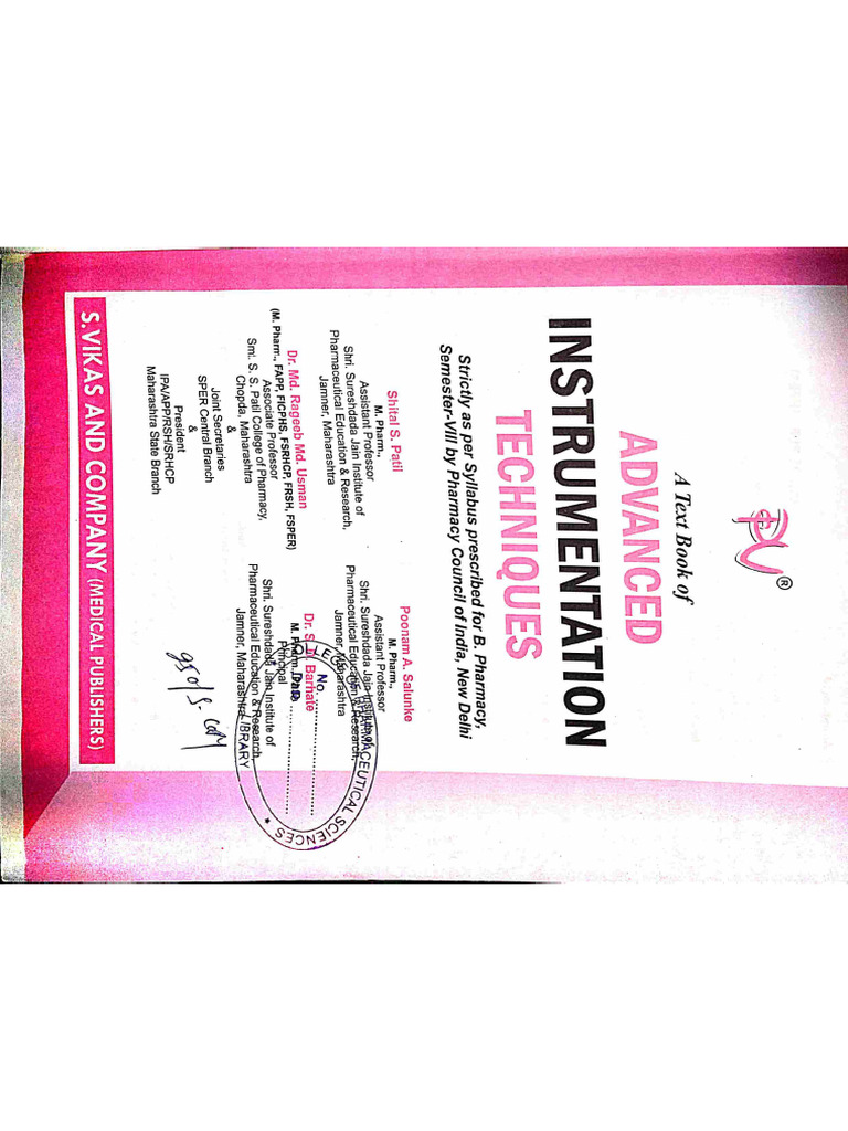 Advanced Instrumentation Techniques (PV Publication) | PDF