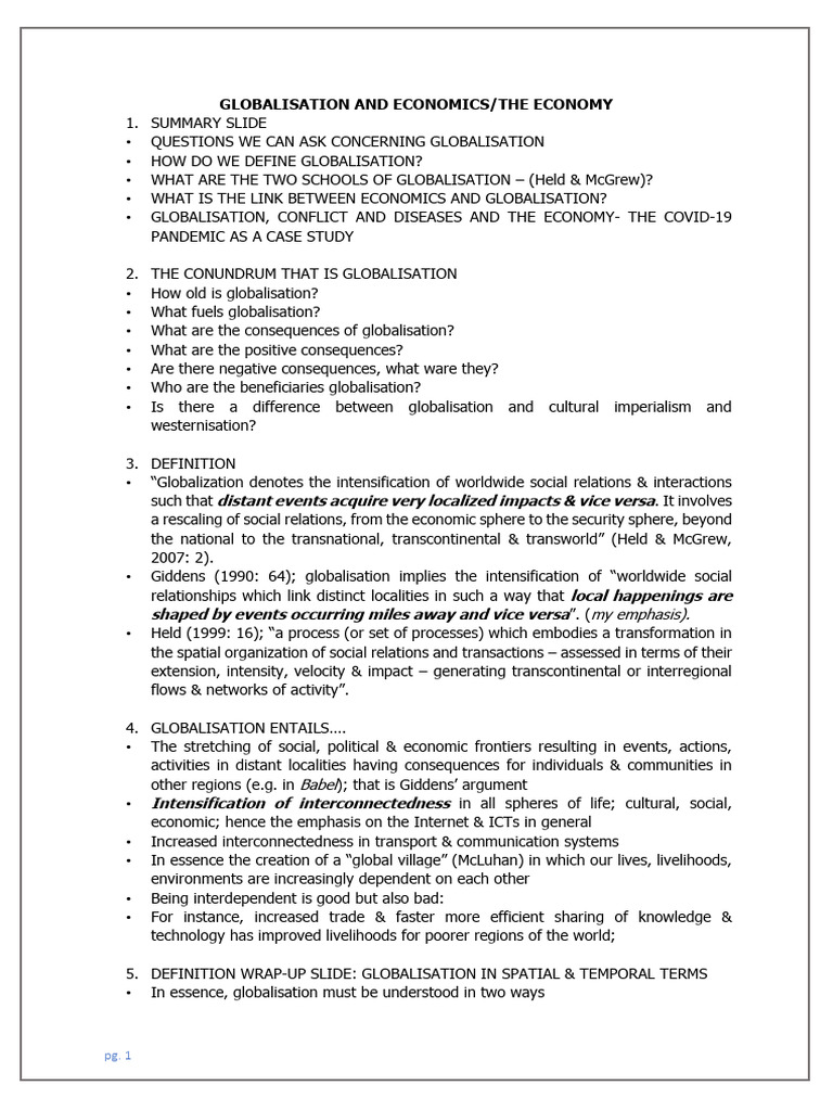 Lecture - Globalisation | PDF | Globalization | Human Migration