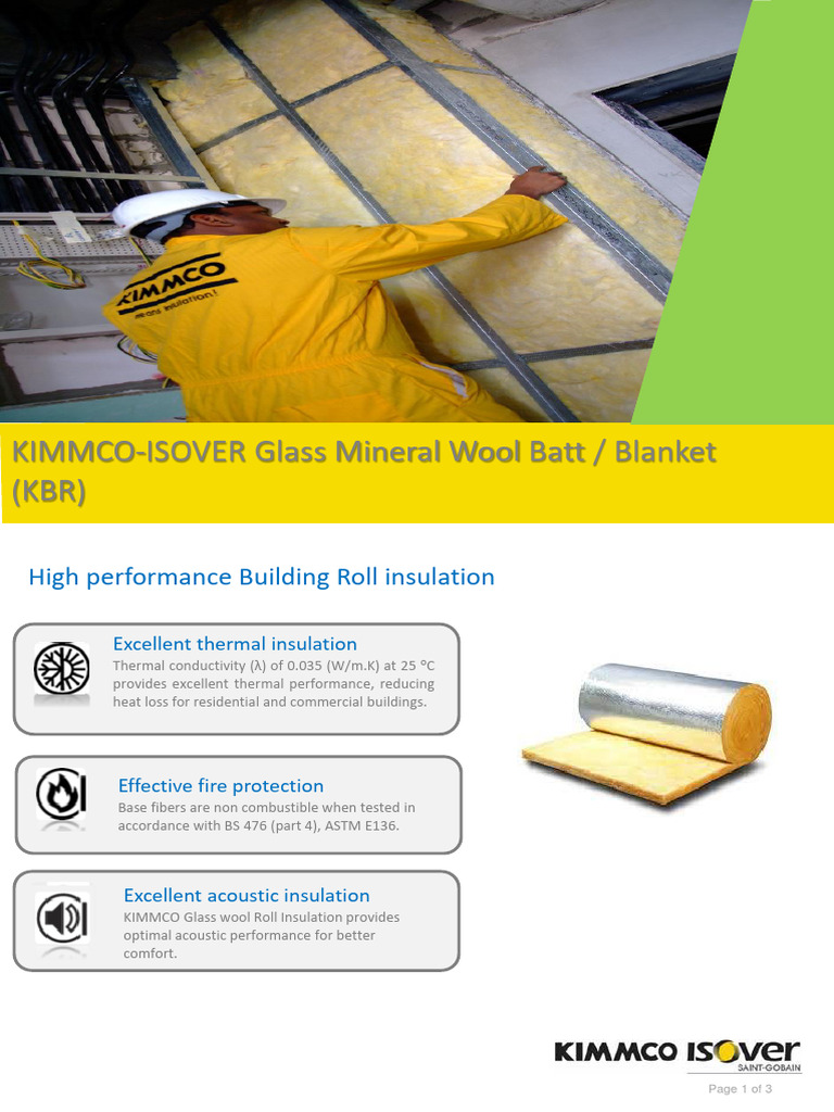 1 TDS - KIMMCO-ISOVER Glass Mineral Wool Batt-Blanket - KBR - 24kg ...