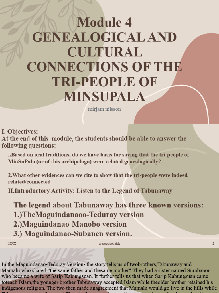Module 4 - GENEALOGICAL AND CULTURAL CONNECTIONS OF THE TRI-PEOPLE OF ...