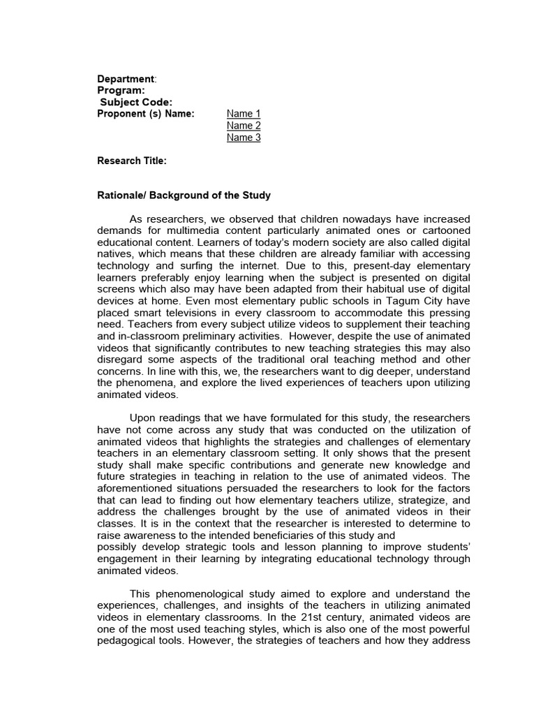 Quali Template Ge 2 | PDF | Qualitative Research | Teachers