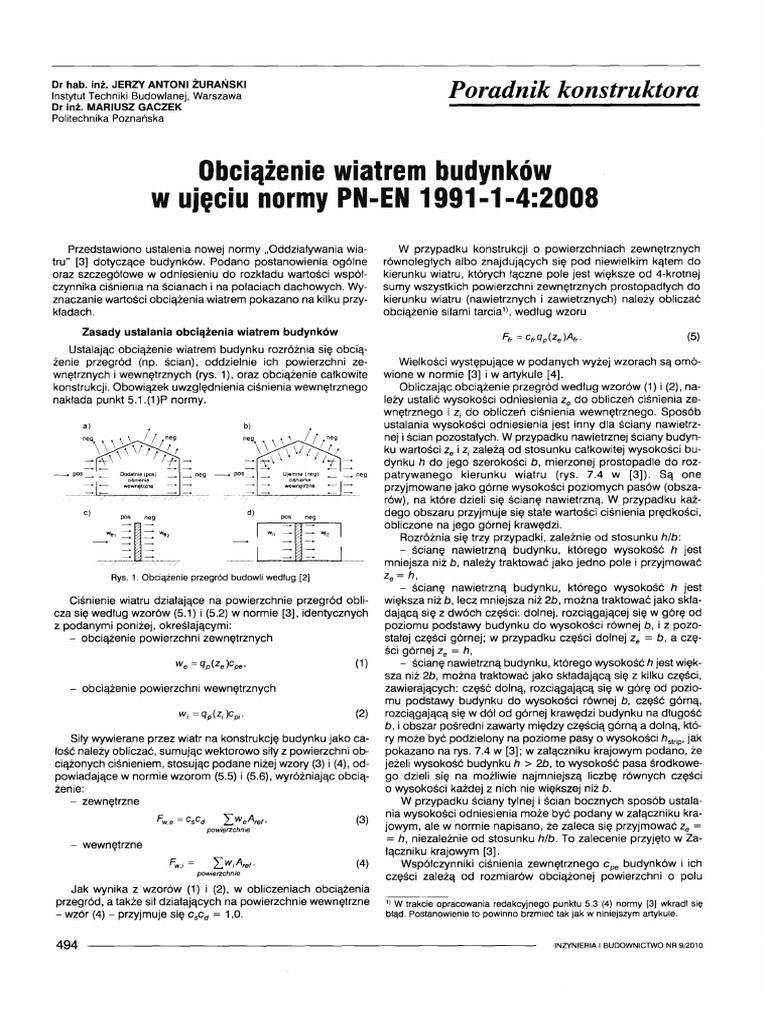 Przyklad Obliczeniowy Wiatr 3 | PDF