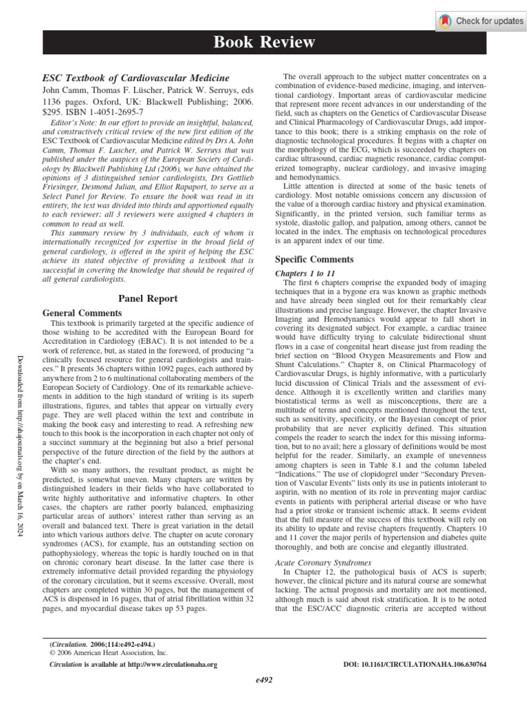 Friesinger Et Al 2006 Esc Textbook of Cardiovascular Medicine | PDF | Myocardial Infarction ...